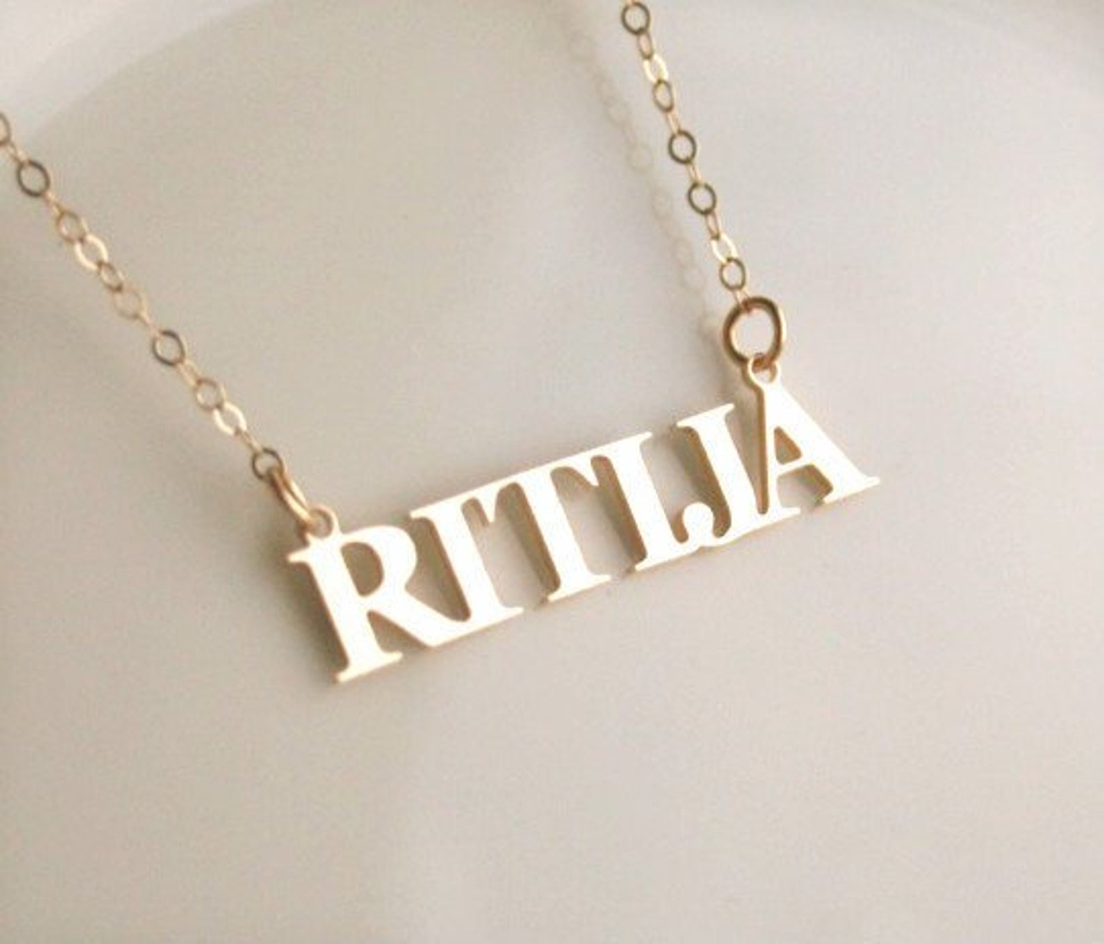 Custom Name Necklace Tiny Name Necklace Word Necklace - Etsy