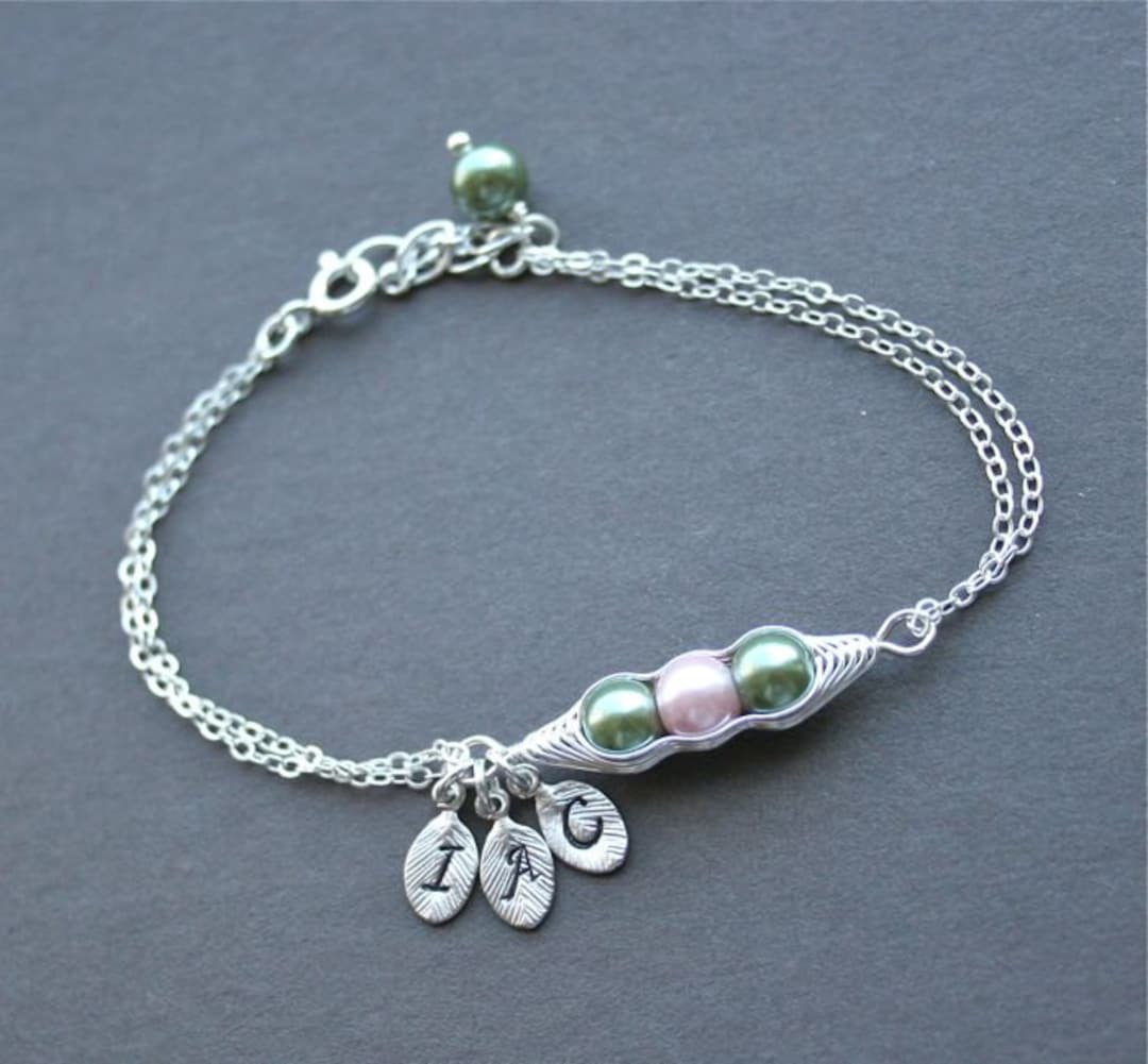Pea Pod Bracelet, Birthday Gift, Sister Bracelet, Pea Pod Jewelry, Mom ...