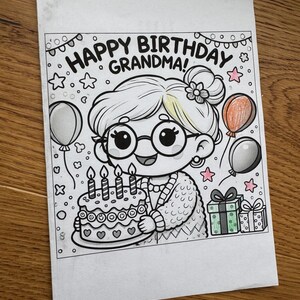 Printable Grandmother Birthday Card for Kids to Color – Fun & Creative ...