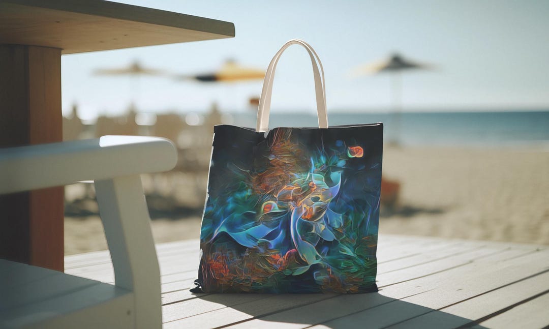 Seaweed Tote Bag, Blue-green Ocean Lovers Gift, Beach Themed Sea ...