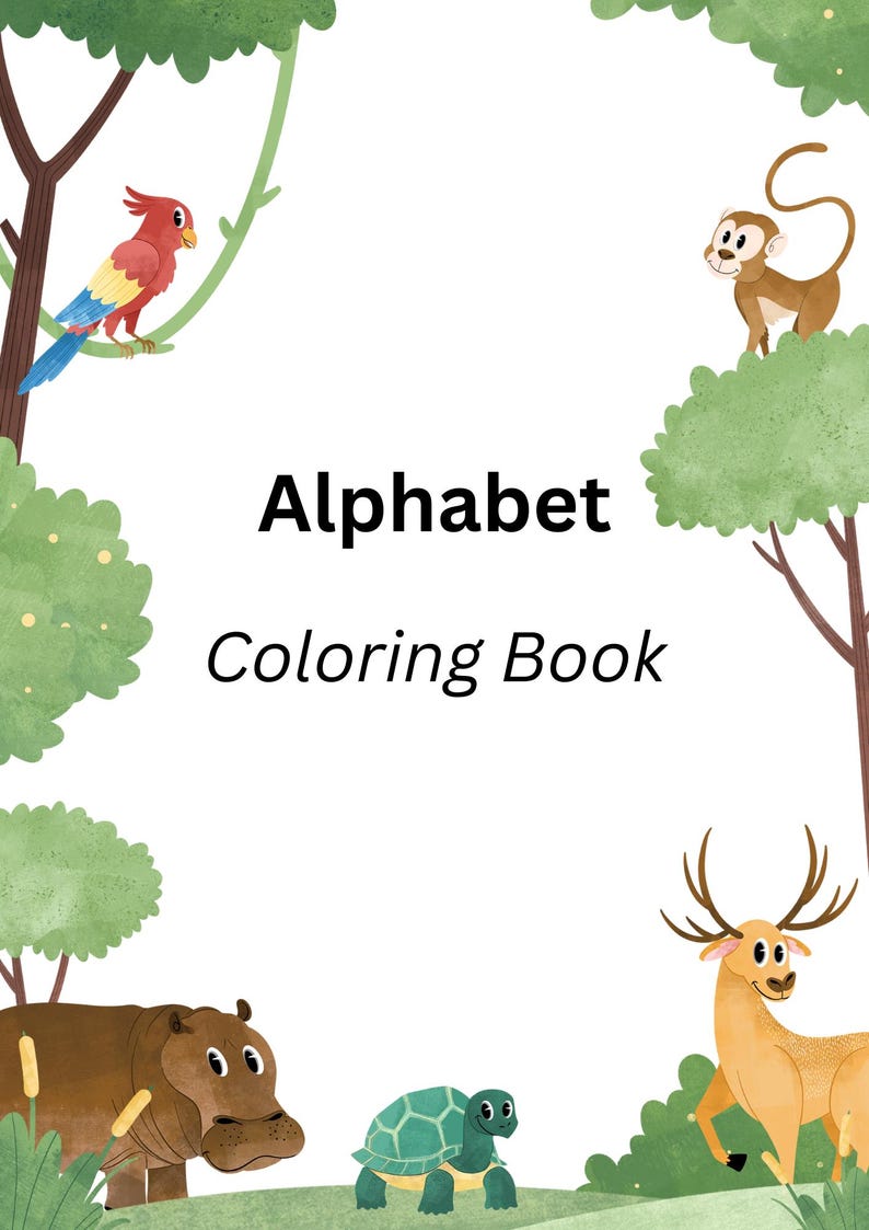 ABC Animal Coloring Book - Etsy