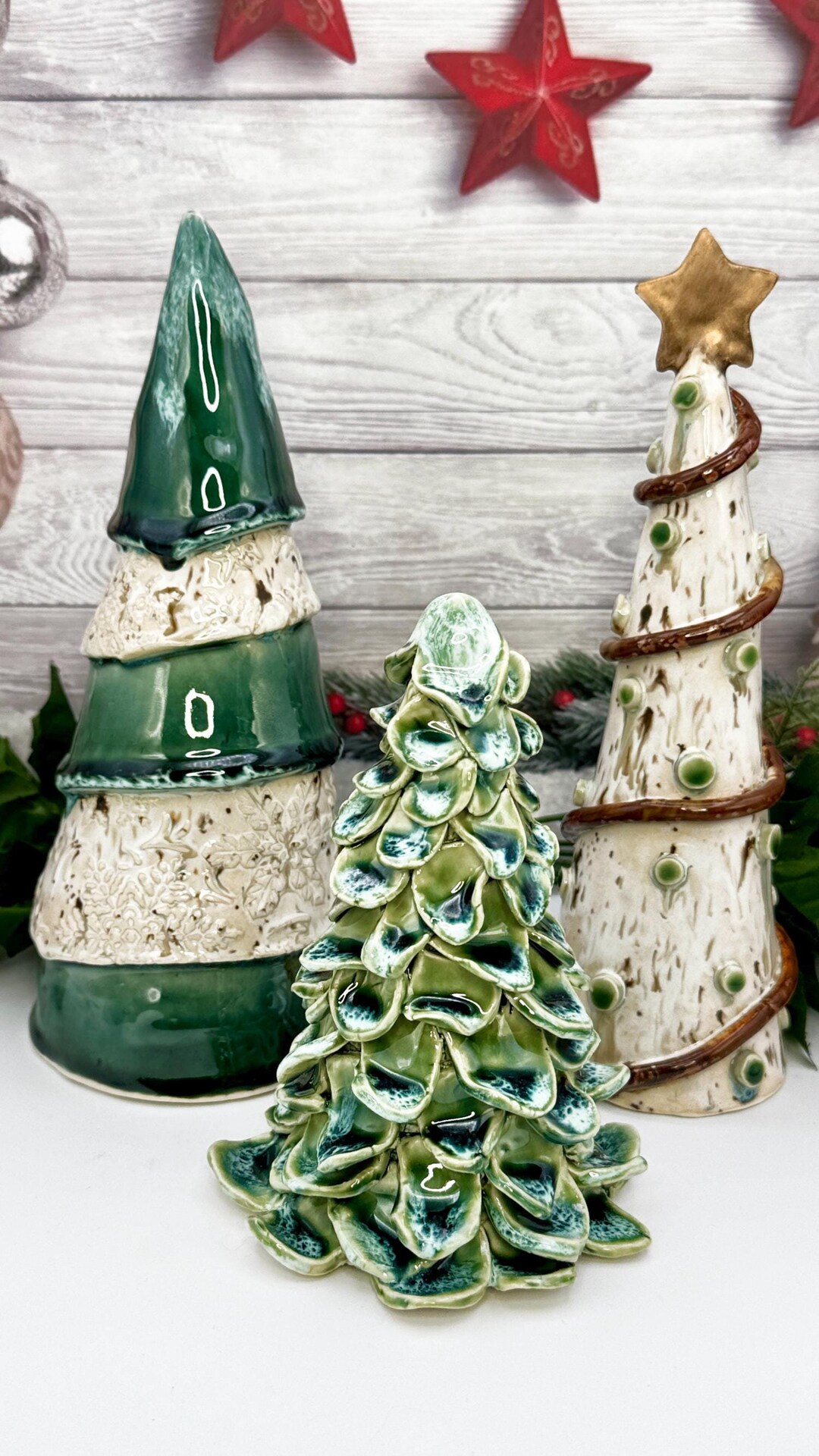 Set #1 of 3 Porcelain Christmas Trees - Etsy