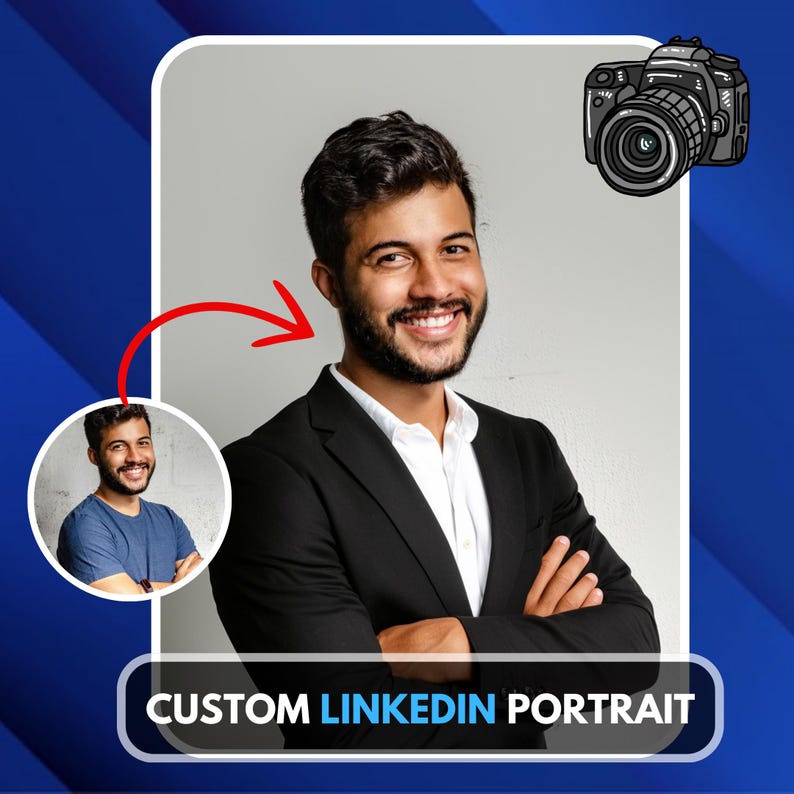 Linkedin Profile Picture, Custom Professional Business Headshot - Resume, Custom Portrait ...