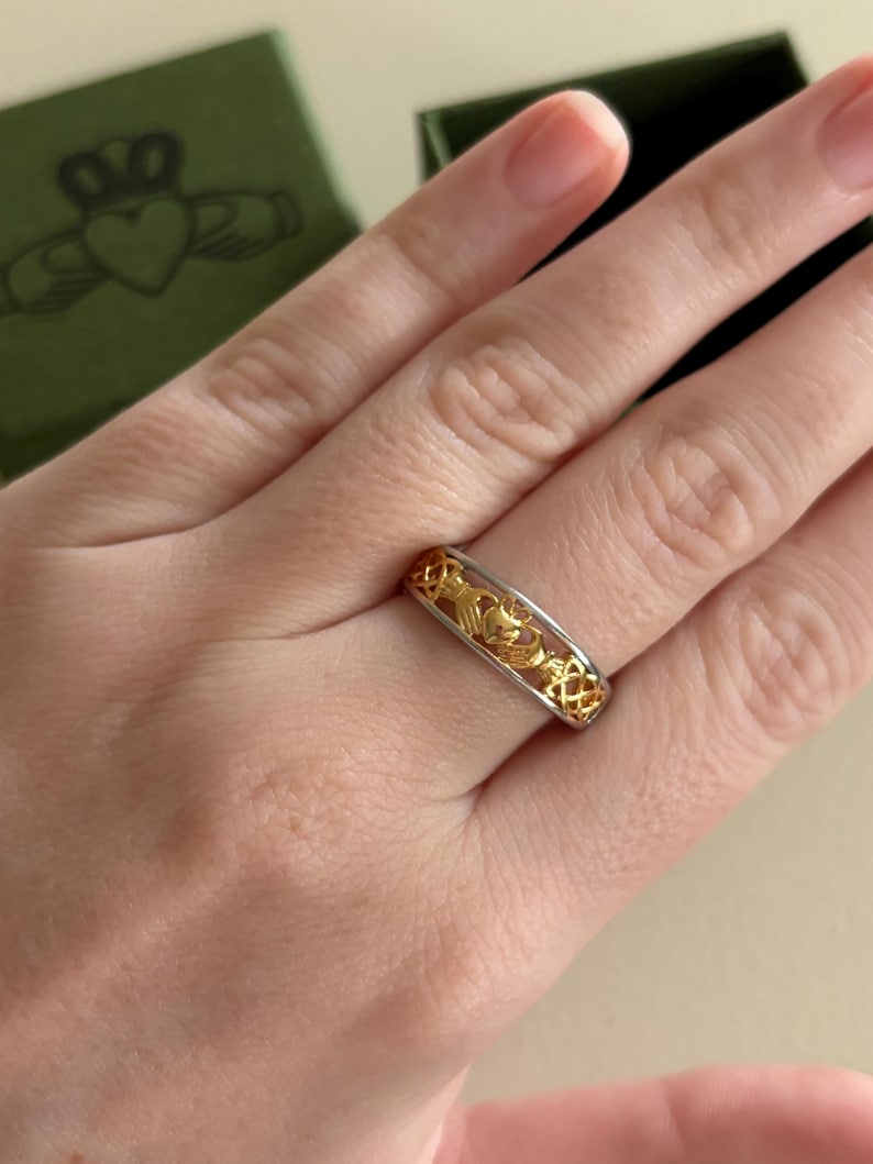 Claddagh Ring Mixed Metal Two Tone Ring Claddagh Irish Ring Handmade ...