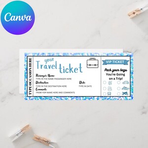 Printable Bus Trip Ticket Template: Surprise Travel Voucher - Etsy