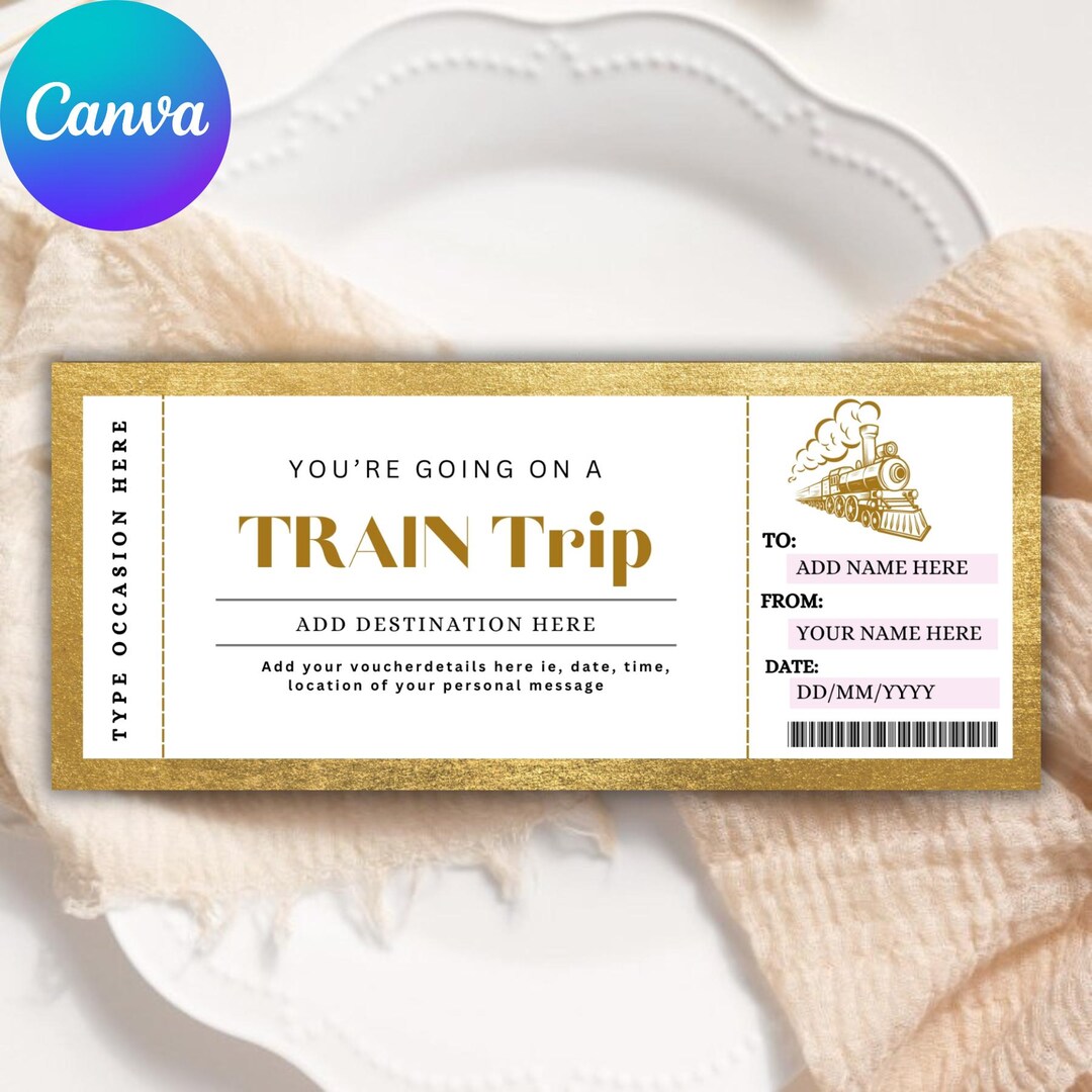 Editable Train Ticket Template, Railway Ticket Surprise Gift Voucher ...