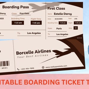 Editable Boarding Pass Template: Surprise Trip Ticket (canva Digital ...