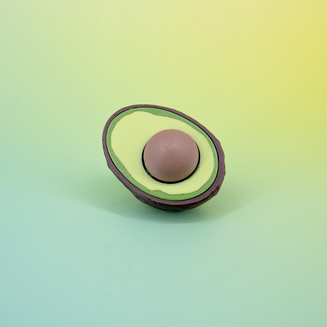 Avocado Clicker Keychain – 3D Printed Fidget Clicker Toy, Unique Stress ...