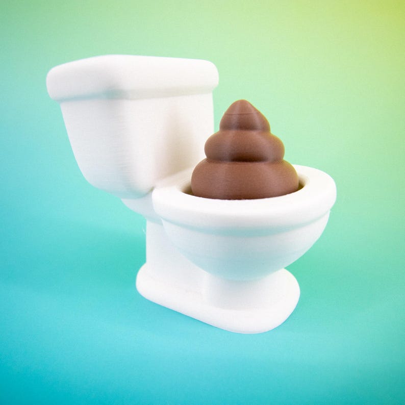 Poop Toilet Fidget Clicker: 3D Printed Plastic Stress Relief Toy With ...
