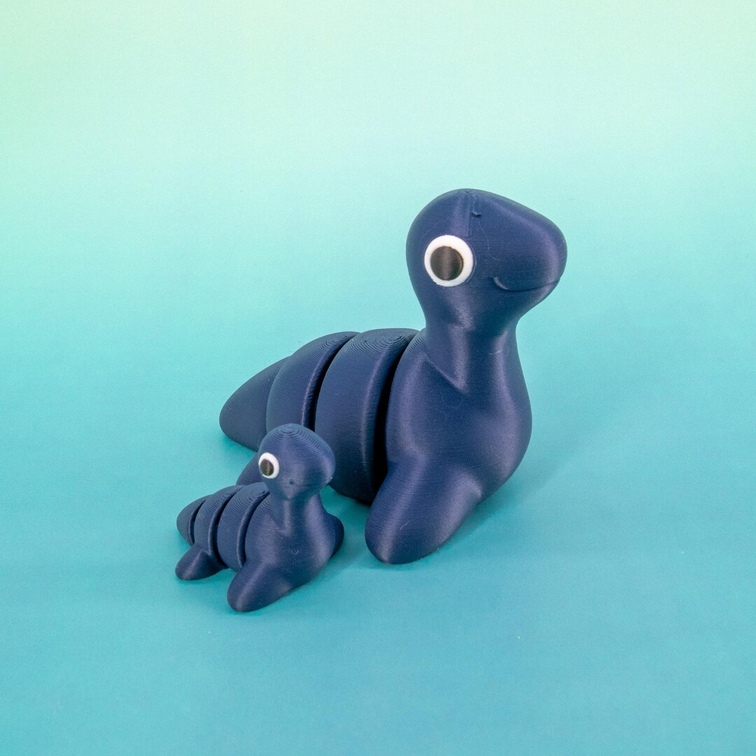 Fidget Toy Flexi Nessie: 3D Printed Articulated Loch Ness Monster, Mini ...