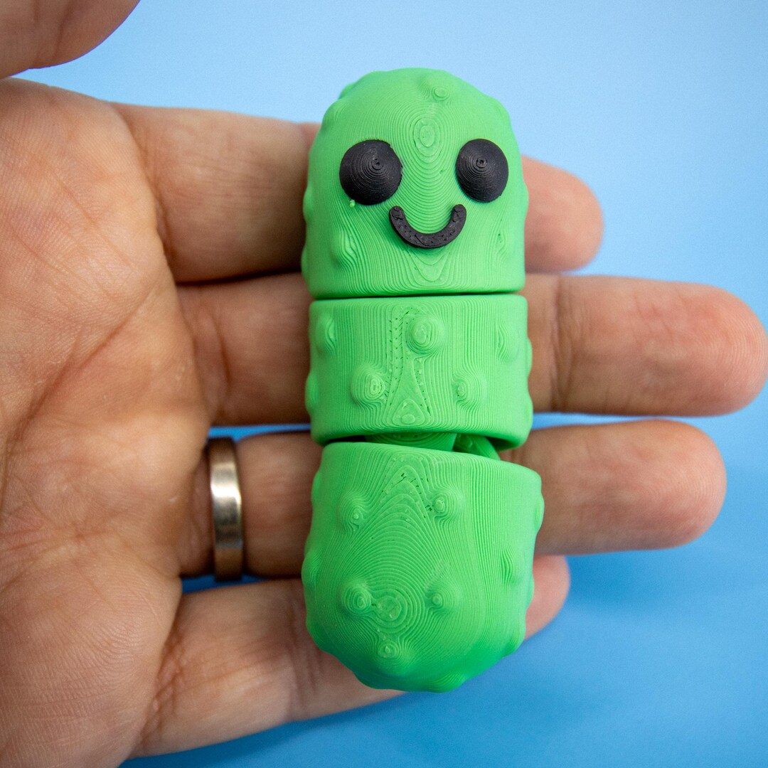 Pickle Fidget Toy Keychain: 3D Printed Articulated Sensory Stress ...