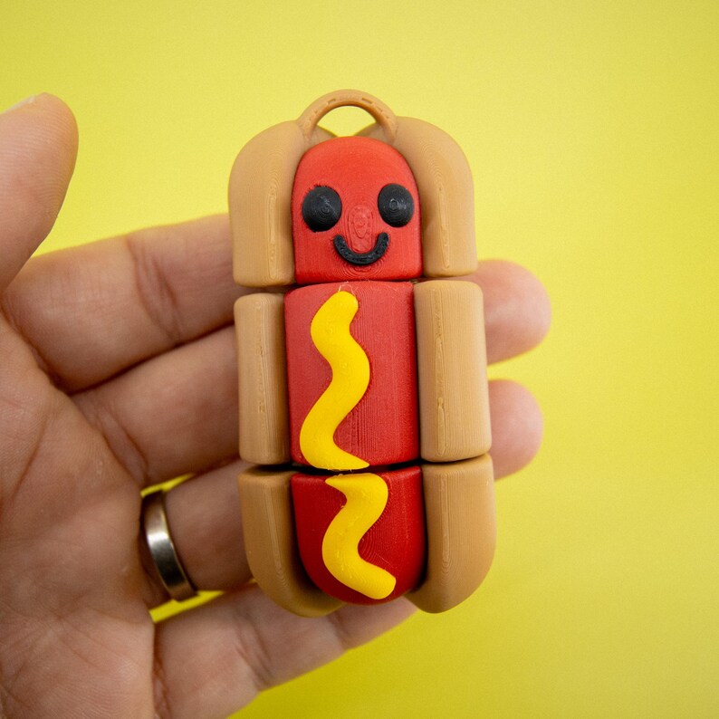 Hotdog Fidget Toy – 3D Printed Flexi Food Fidget for Stress Relief ...
