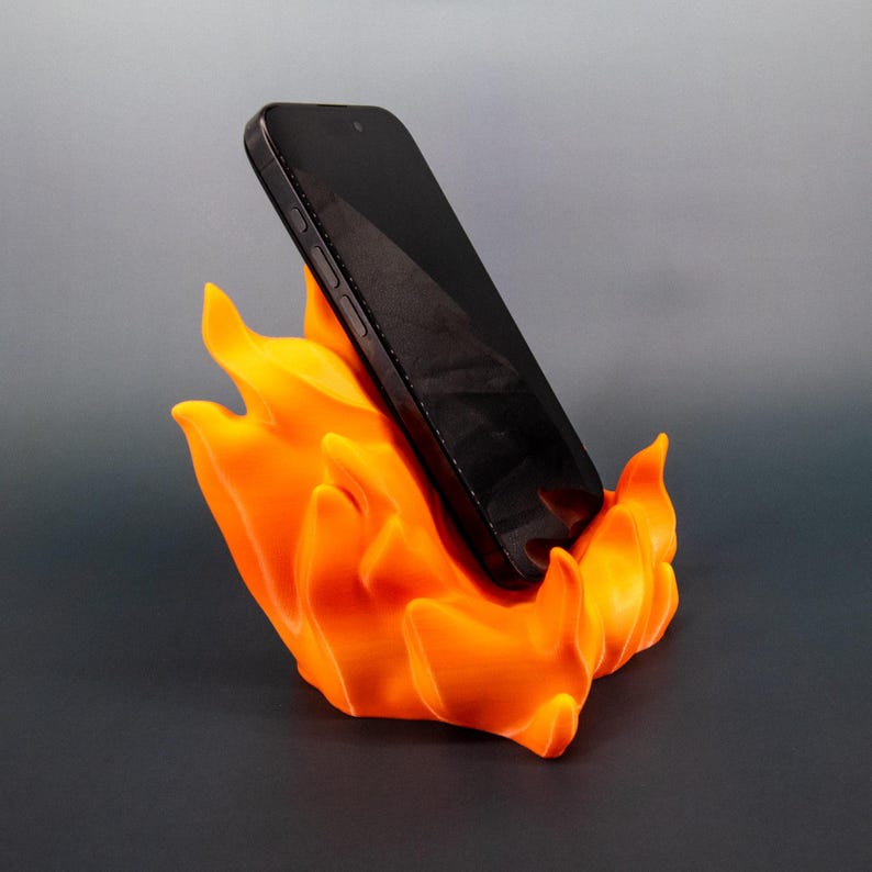 Flame Phone Stand 3D Printed Cell Phone Holder – Cool Gamer Gift ...