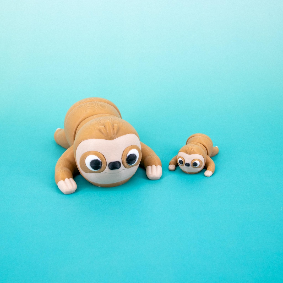 3D Printed Sloth Fidget Toy: Articulated Stress Relief Animal - Etsy