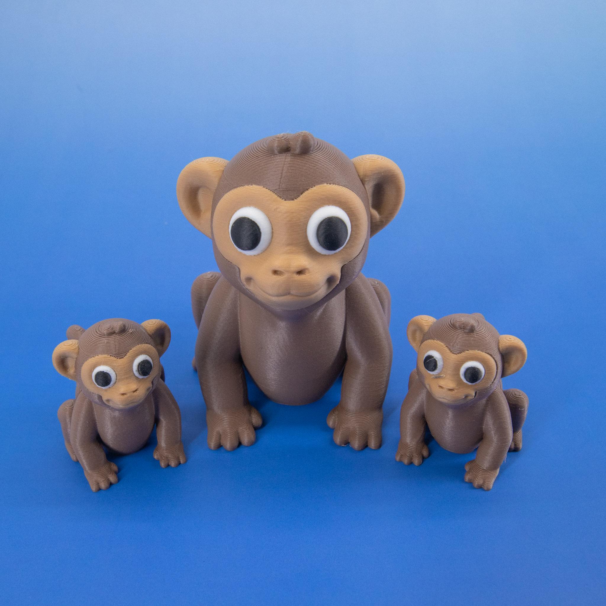 Articulated Monkey Fidget Toy Mini: 3D Printed Flexi Animal, Stress ...