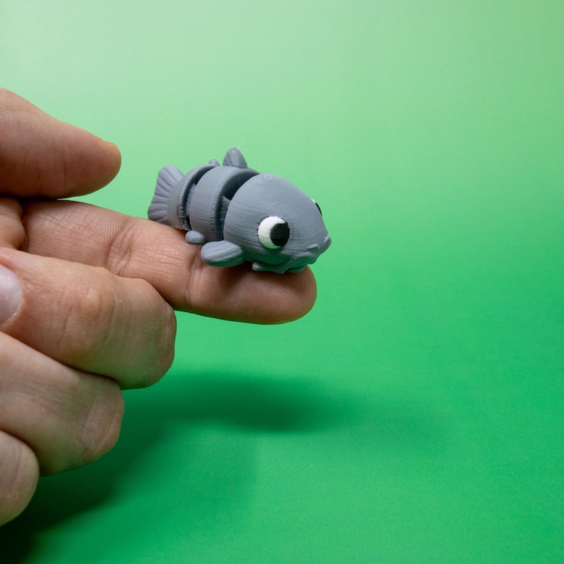 Articulated Fish Fidget Toy: 3D Printed Catfish, Mini Flexible Animal ...