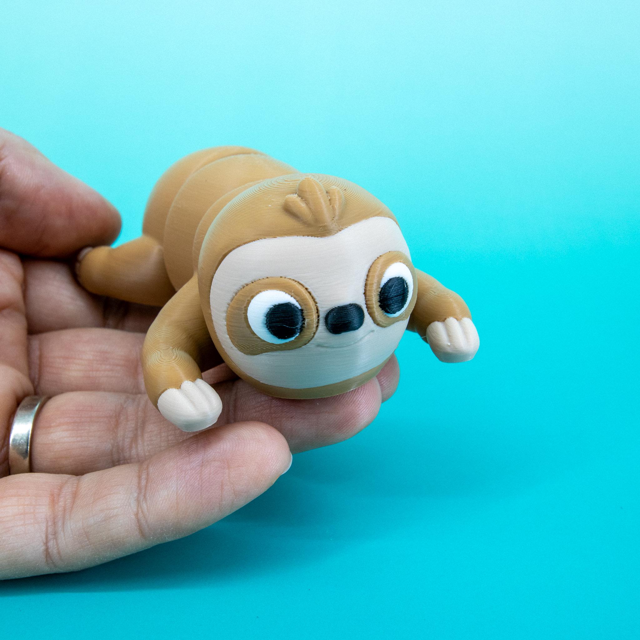 Sloth Fidget Toy: Articulated 3D Printed Flexi Animal, Mini Stress ...
