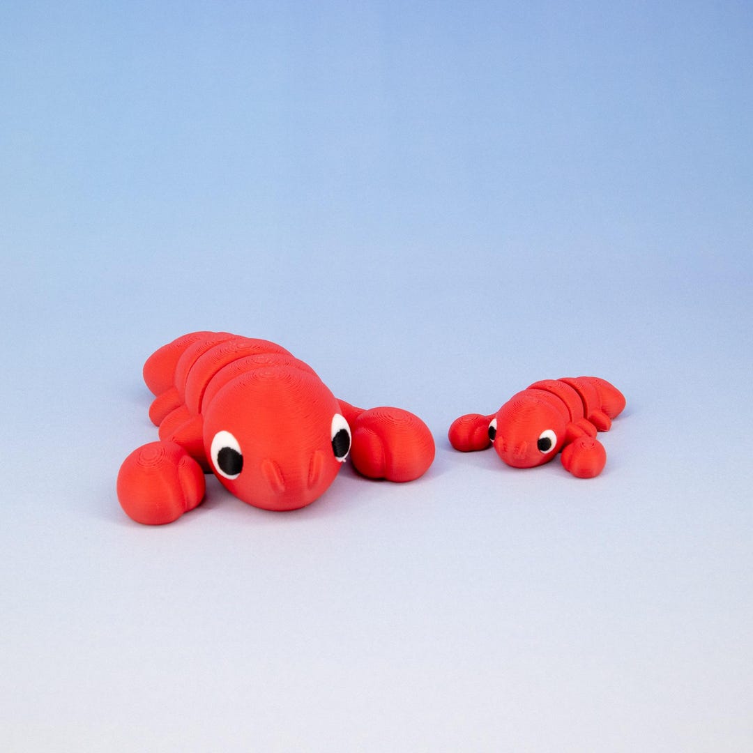 Lobster Fidget Toy 3D Printed, Articulated Flexi Lobster, Mini Stress ...