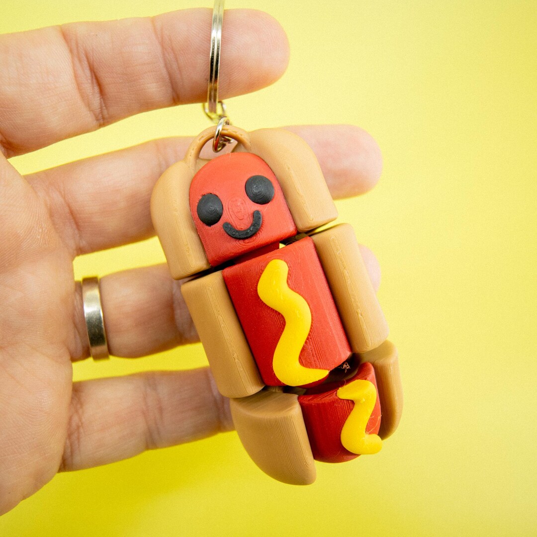 Hotdog Fidget Toy – 3D Printed Flexi Food Fidget for Stress Relief ...