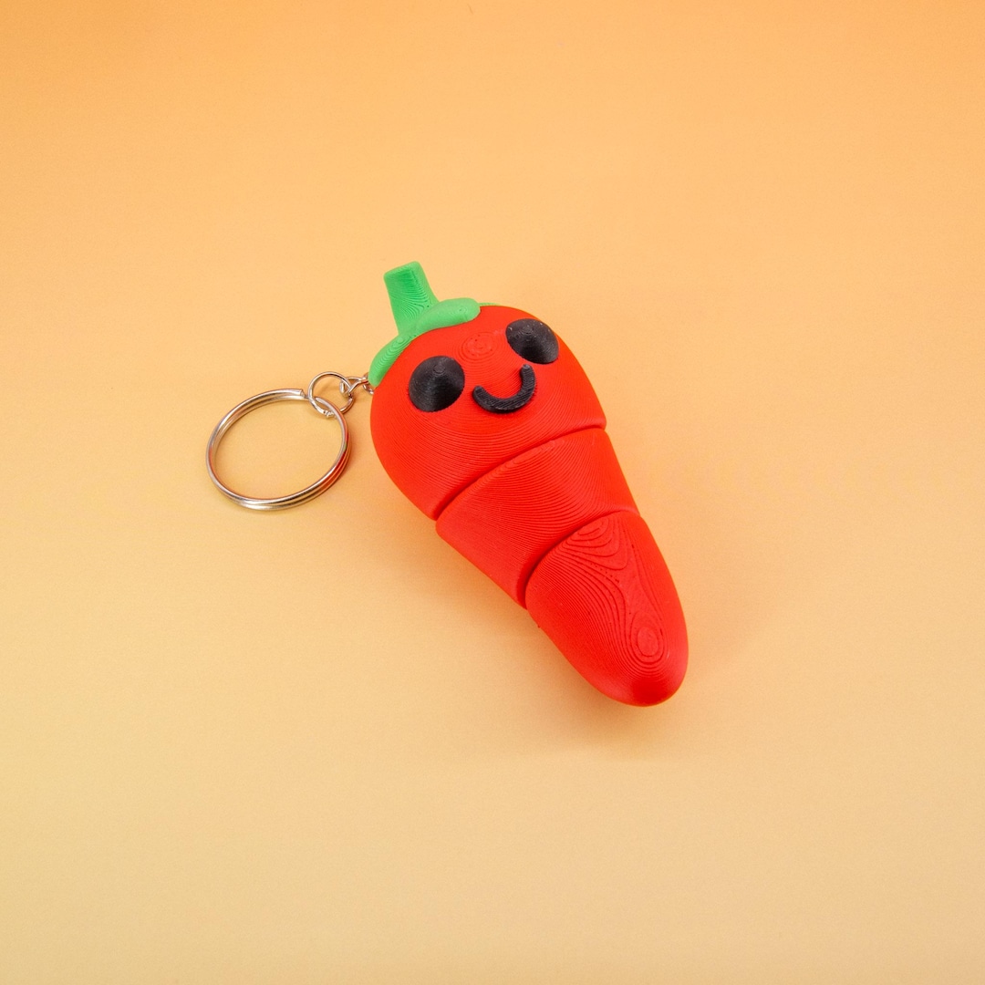 Chili Pepper Fidget Keychain: Red Articulated Sensory Toy, Stress ...