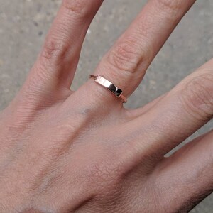 Solid 14k Gold Rectangle Ring. Handmade Yellow Gold Modern - Etsy