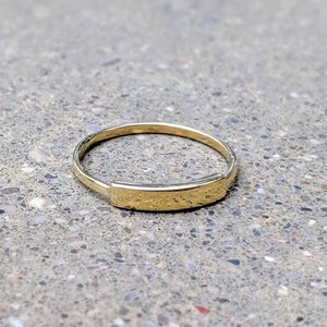 Solid 14k Gold Rectangle Ring. Handmade Yellow Gold Modern - Etsy