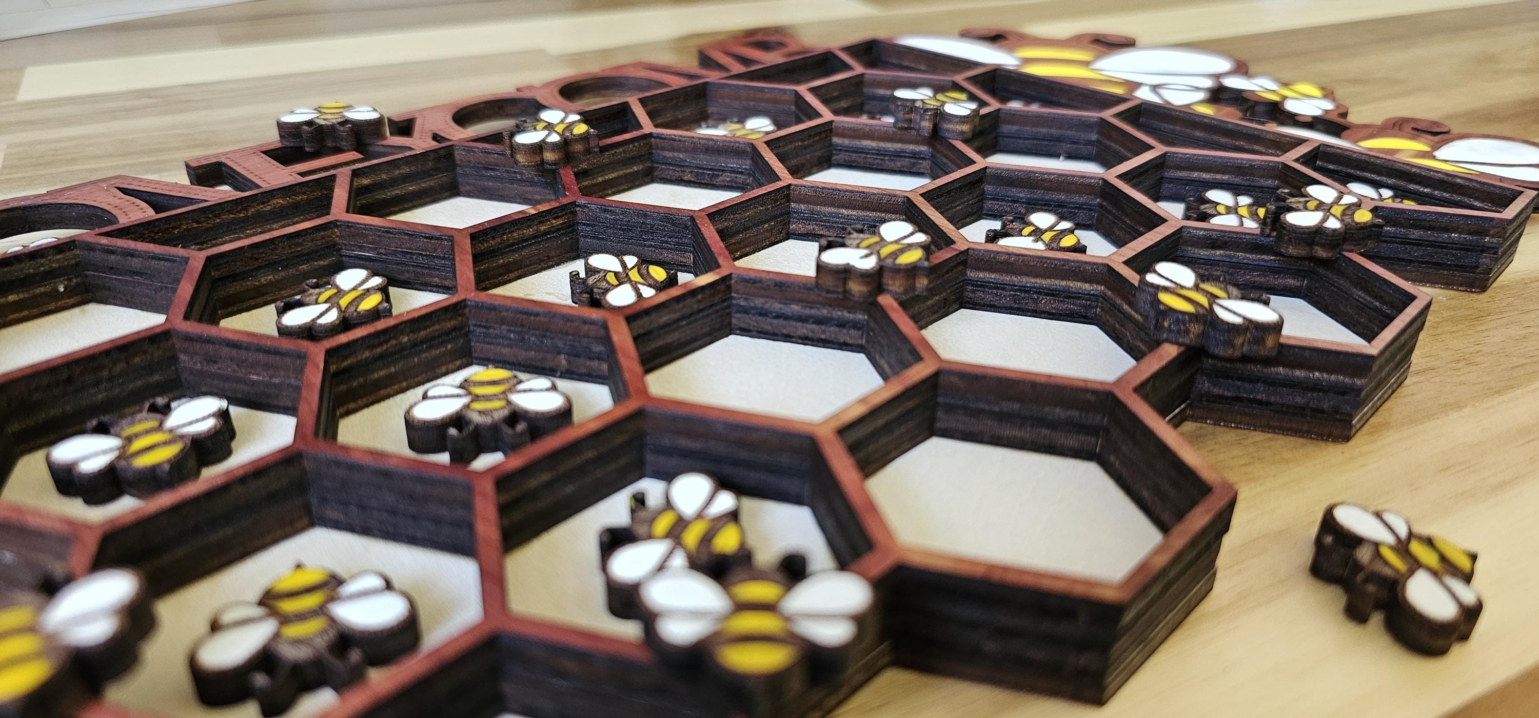 Montessori Sensory Wooden Painted Beehive Toy | Wooden Painted Bees ...