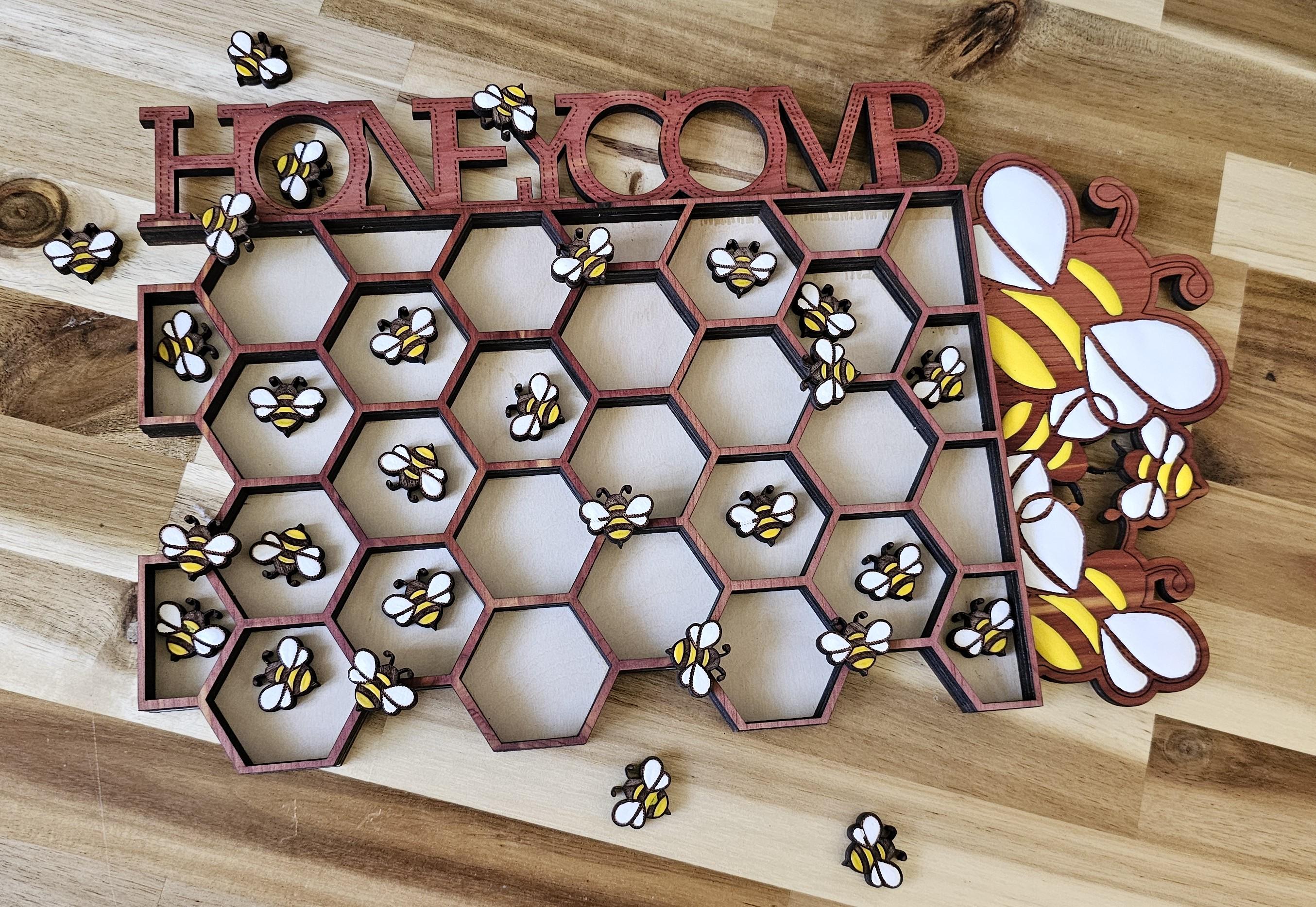 Montessori Sensory Wooden Painted Beehive Toy | Wooden Painted Bees ...