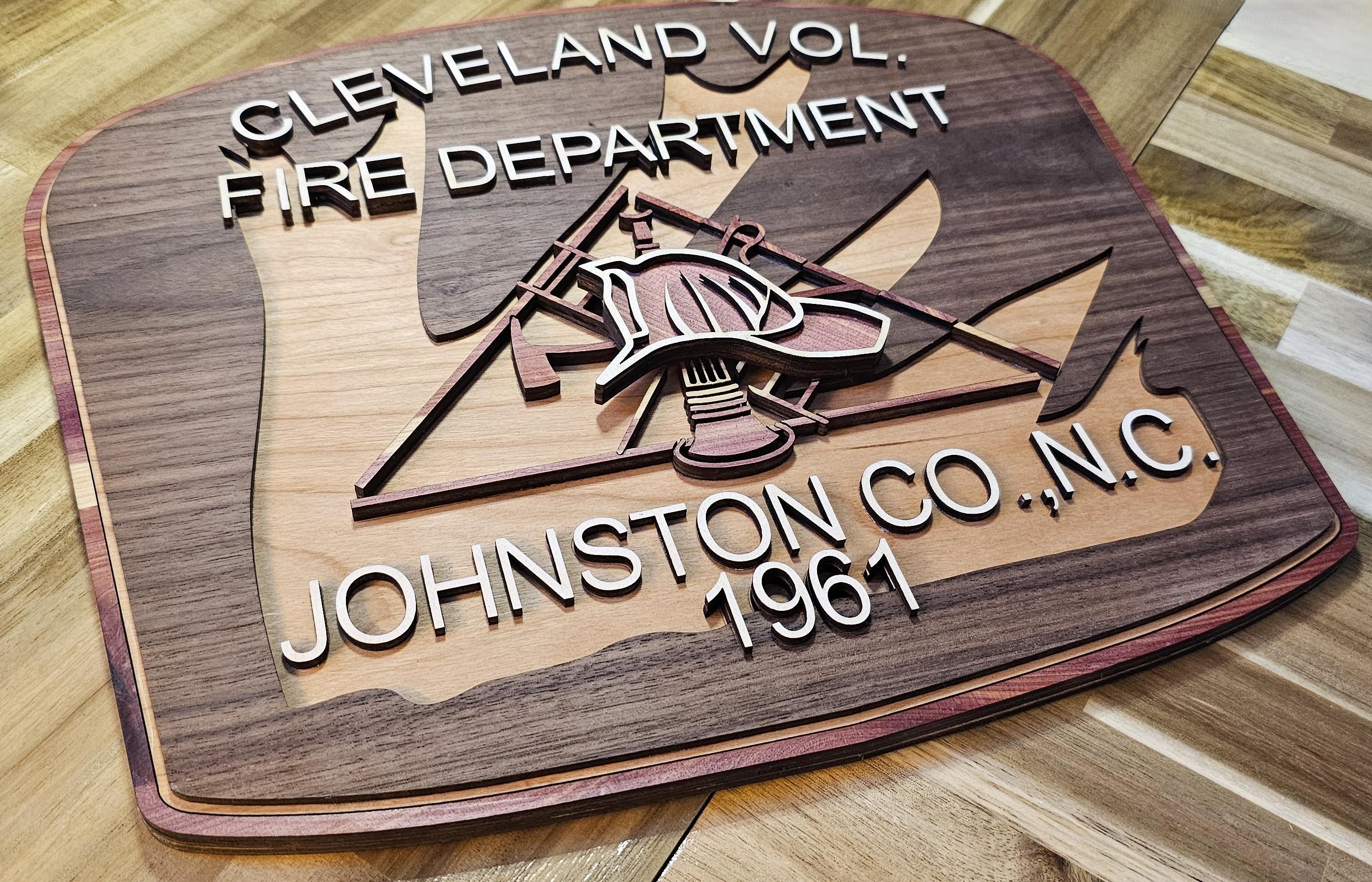 Logo Custom Fire Dept Military Shield Sign - Wooden Layered 3D Text ...
