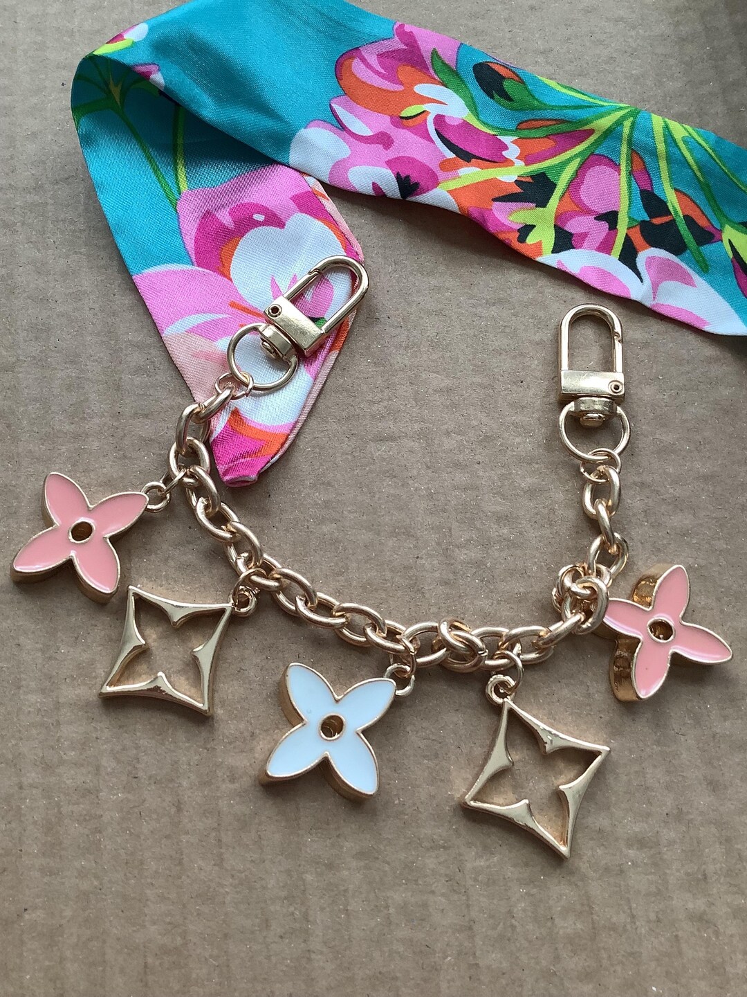 Luxury Flower Charm Bag Chain, Floral Bag Charm for Women, Flower Charm ...