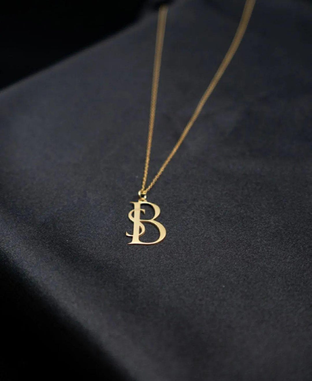 Personalized Silver Interlocking Two Letter Necklace, Custom Initials ...