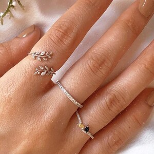 Acacia Flower Vine Ring, 14K Rose Gold Plated Women's Ring - Etsy