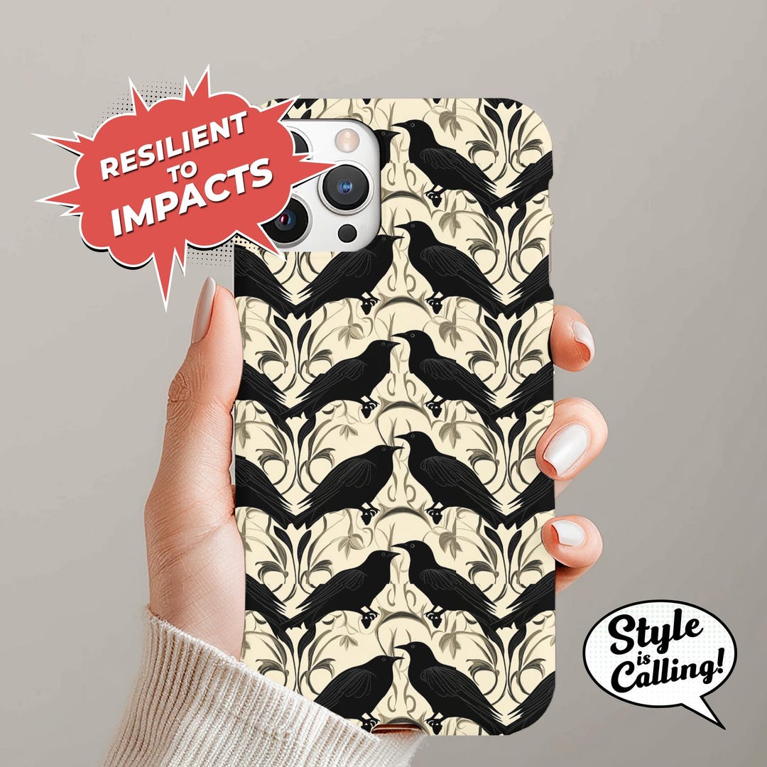Art Deco Crow Pattern Tough Case for iPhone and Samsung Galaxy - Murder ...
