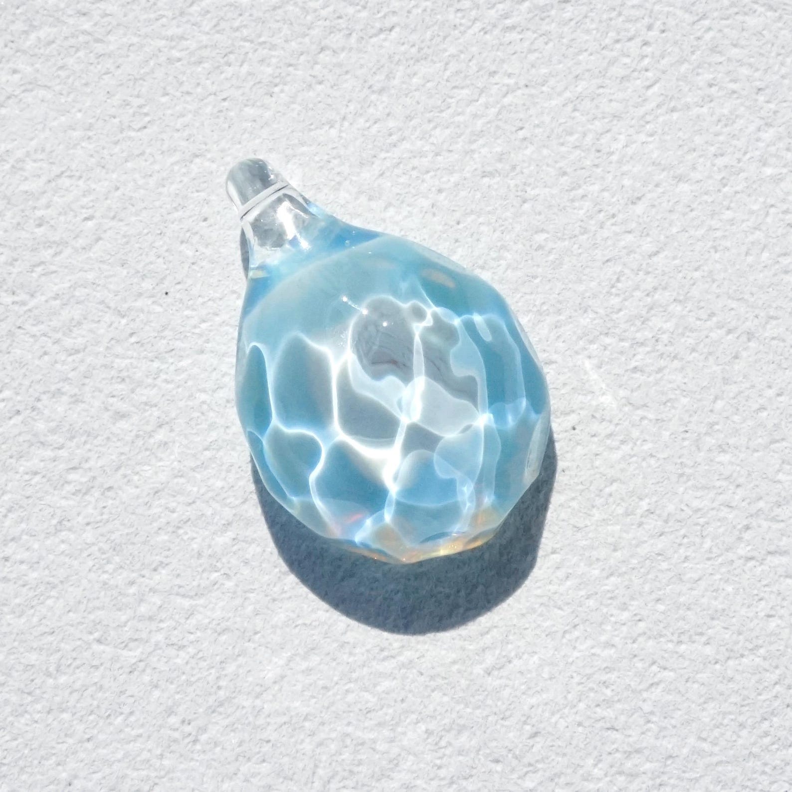 Handmade Ocean Wave Pendant: Glass Water Drop Necklace, Sea Inspired ...