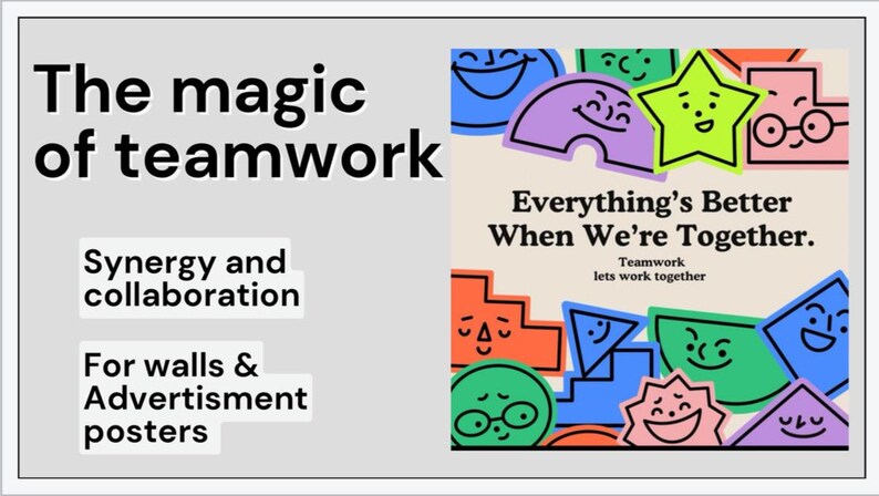 Wallpaper/poster Teamwork - Etsy