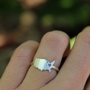USA Love Ring - Personalized Country, State, or Shape - Etsy