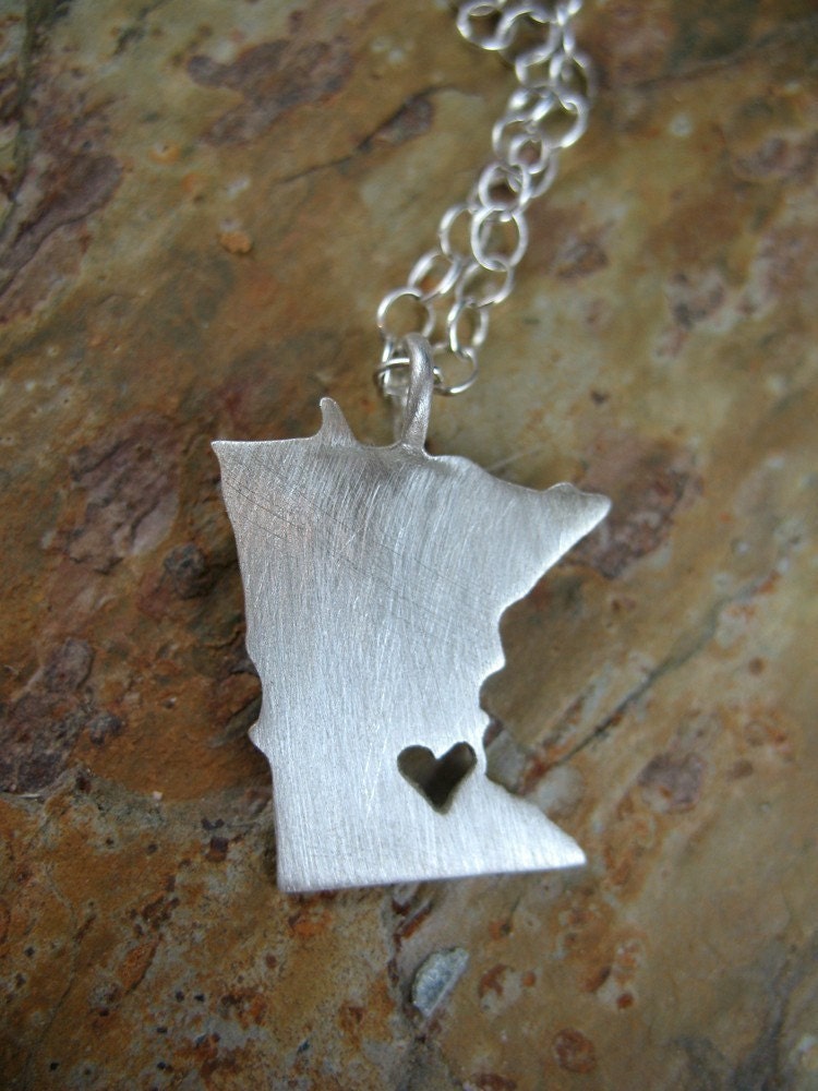 Any State Love Necklace State Jewelry Map Jewelry Going | Etsy