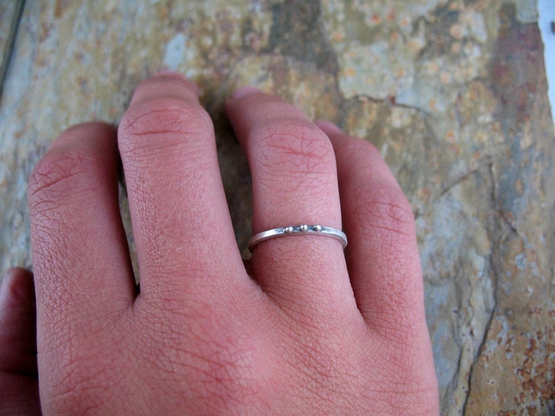 Simple Silver Dots Ring - Etsy