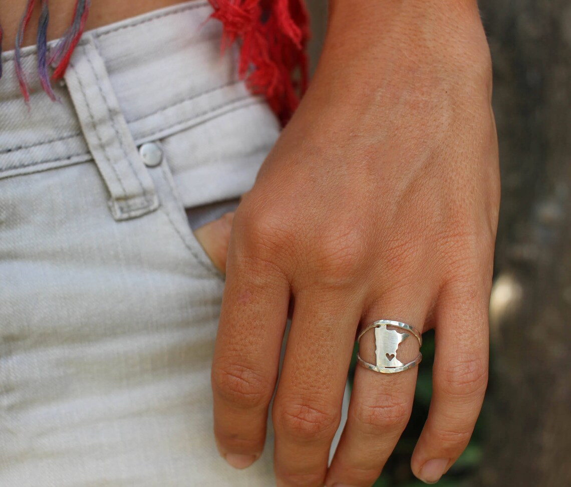 Any State Love Ring Remix State Ring Personalized State - Etsy