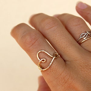 Gold Funky Heart Ring - Etsy