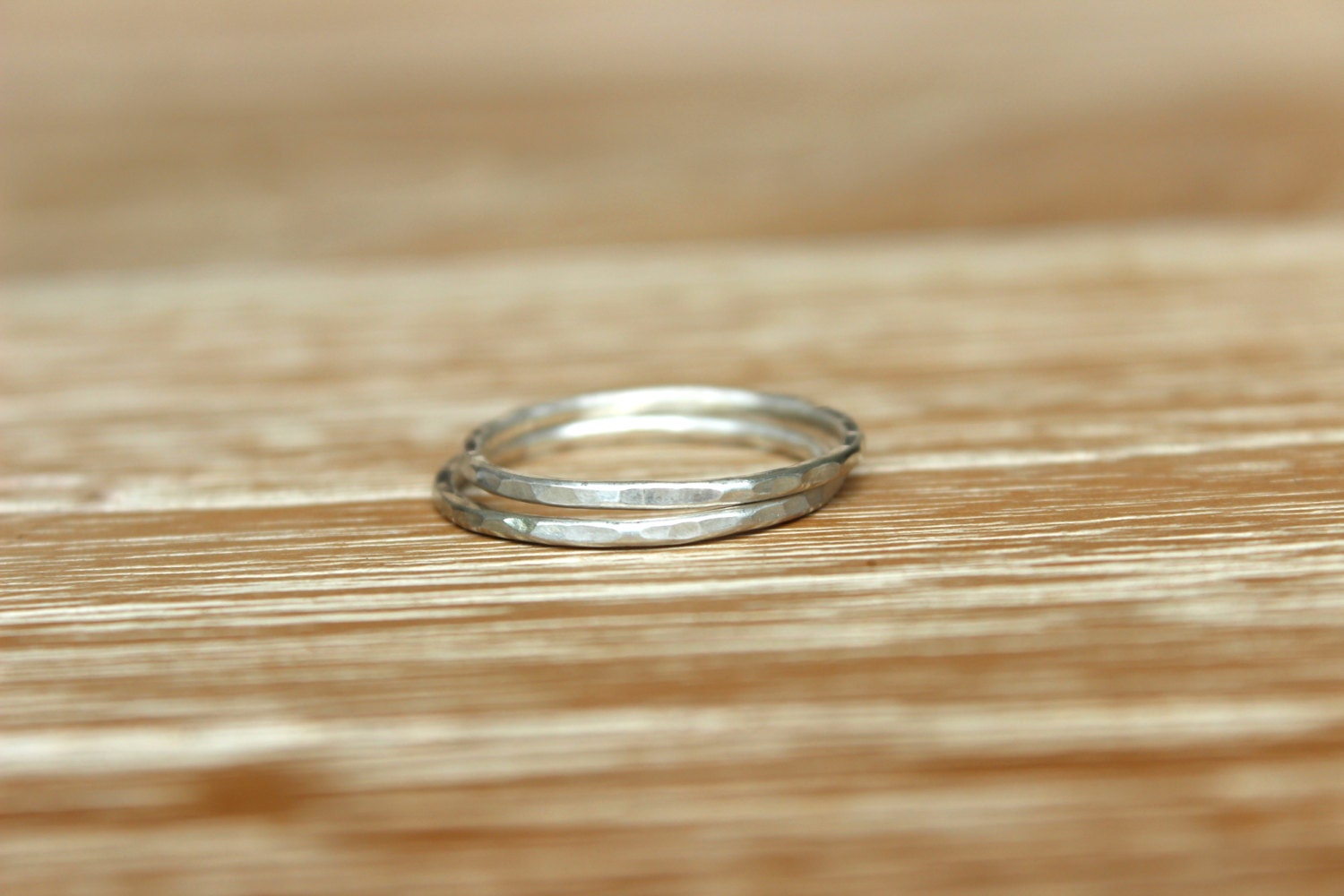 Two Silver Stackable Rings | Etsy