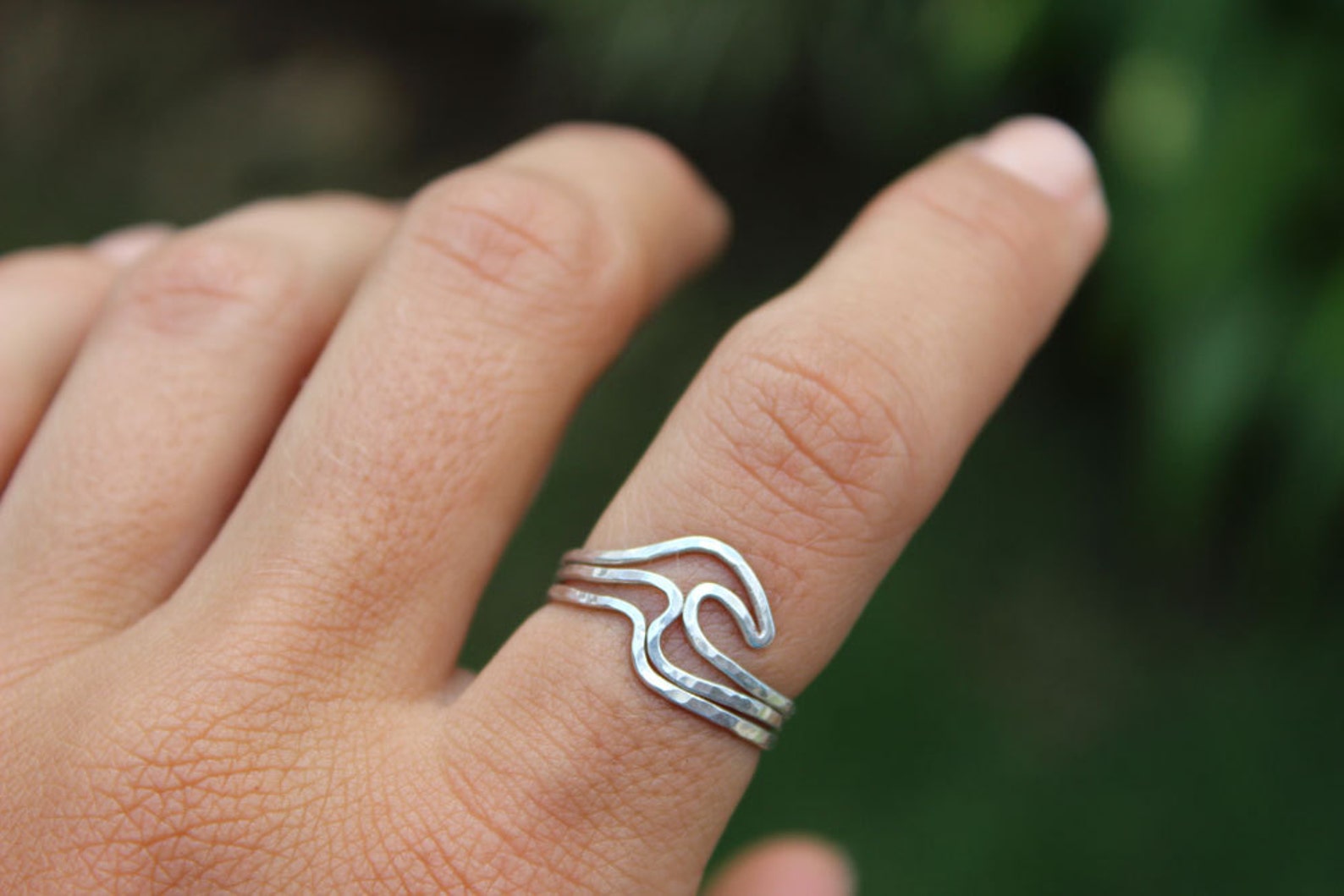 Rolling Waves Stacking Rings Wave Ring Beach Jewelry Surfer Ring Surf ...