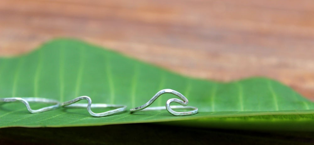 Rolling Waves Stacking Rings Wave Ring Beach Jewelry - Etsy
