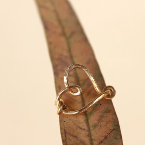 Gold Funky Heart Ring - Etsy