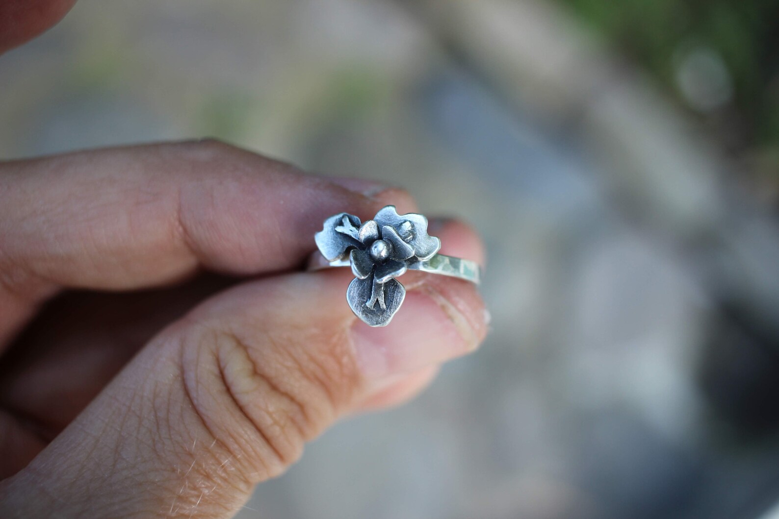 Iris Flower Ring - Iris Ring Silver Ring Statement Ring Floral Ring ...