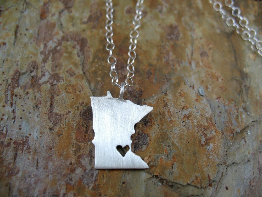 Any State Love Necklace State Jewelry Map Jewelry Going - Etsy