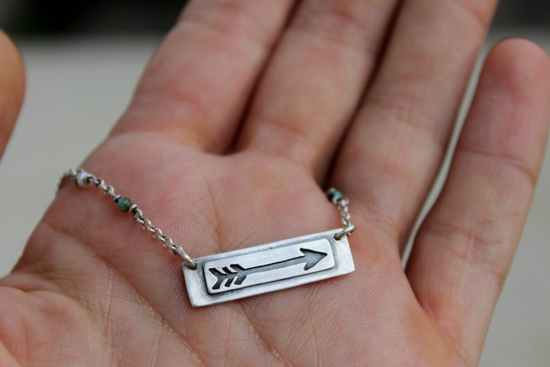 Moving Forward Arrow Necklace, Reversible and Personalized Wedding Gift ...