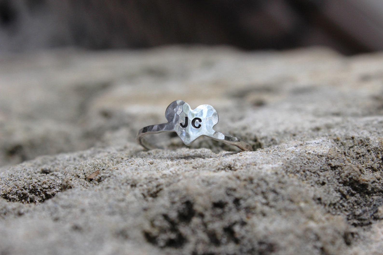 Personalized Heart Ring - Etsy