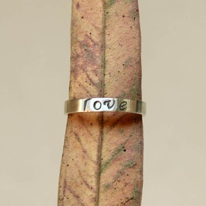 Personalized Stamped Ring - Love or Your Words - Etsy