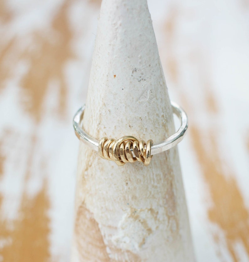 Spun Gold Ring Silver and Gold Winding Ring Simple but - Etsy